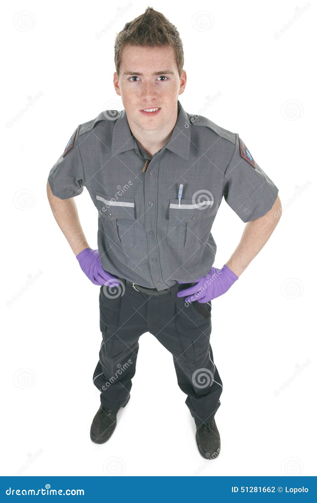 Paramedic Employee in the Front of a White Stock Photo - Image of white ...