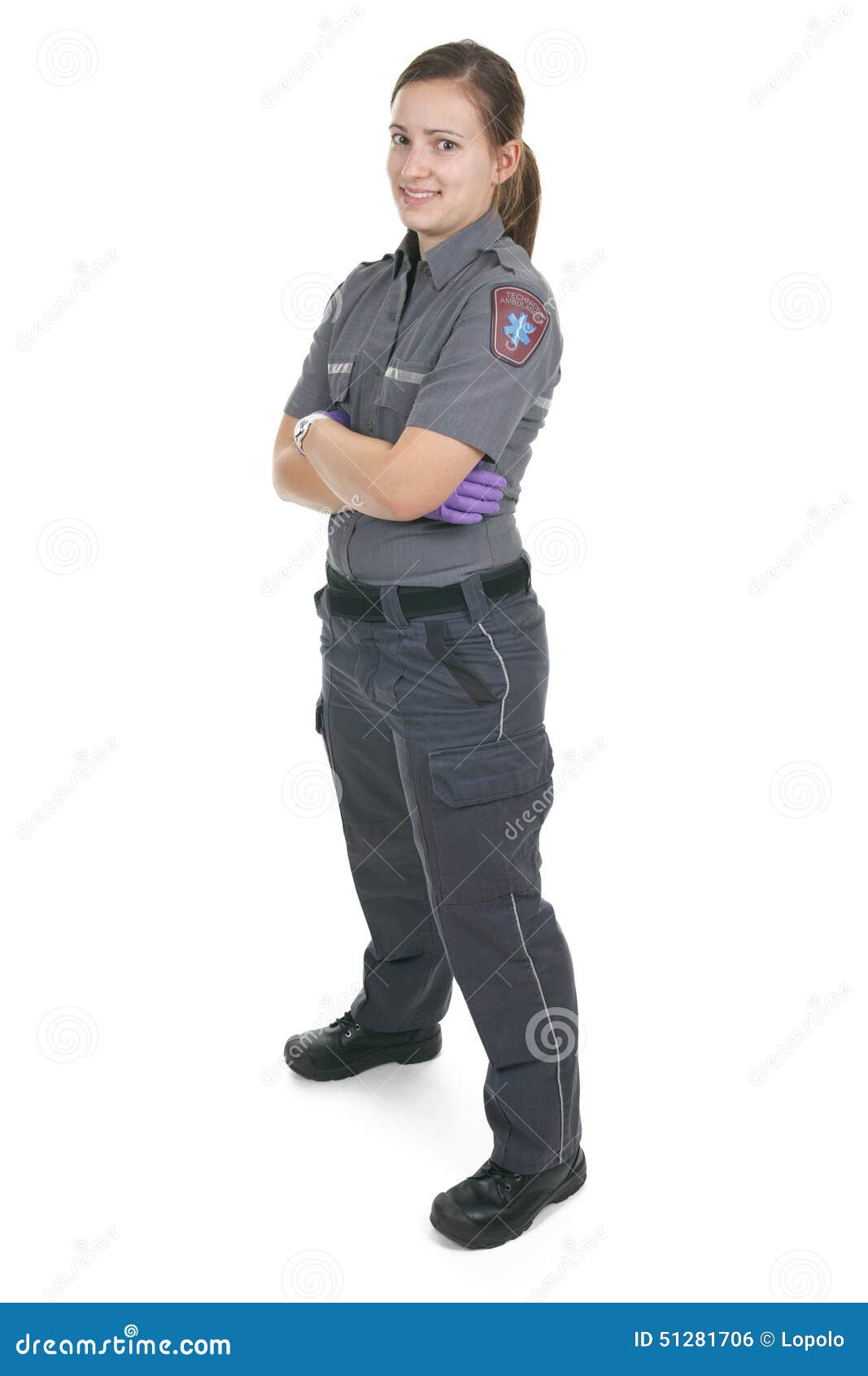 Paramedic Employee In The Front Of A White Stock Photo - Image of ...