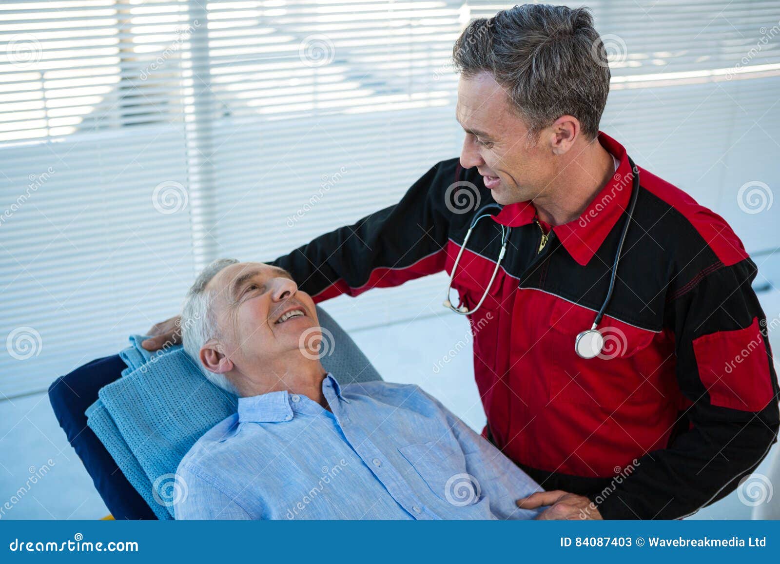 Paramedic Interacting with Patient Stock Image - Image of patient ...