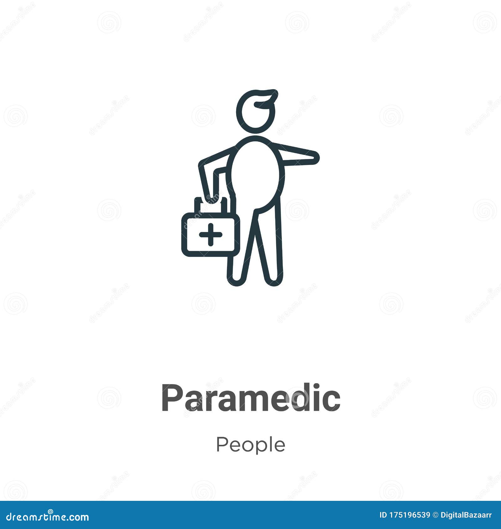 Paramedic Outline Vector Icon. Thin Line Black Paramedic Icon, Flat ...