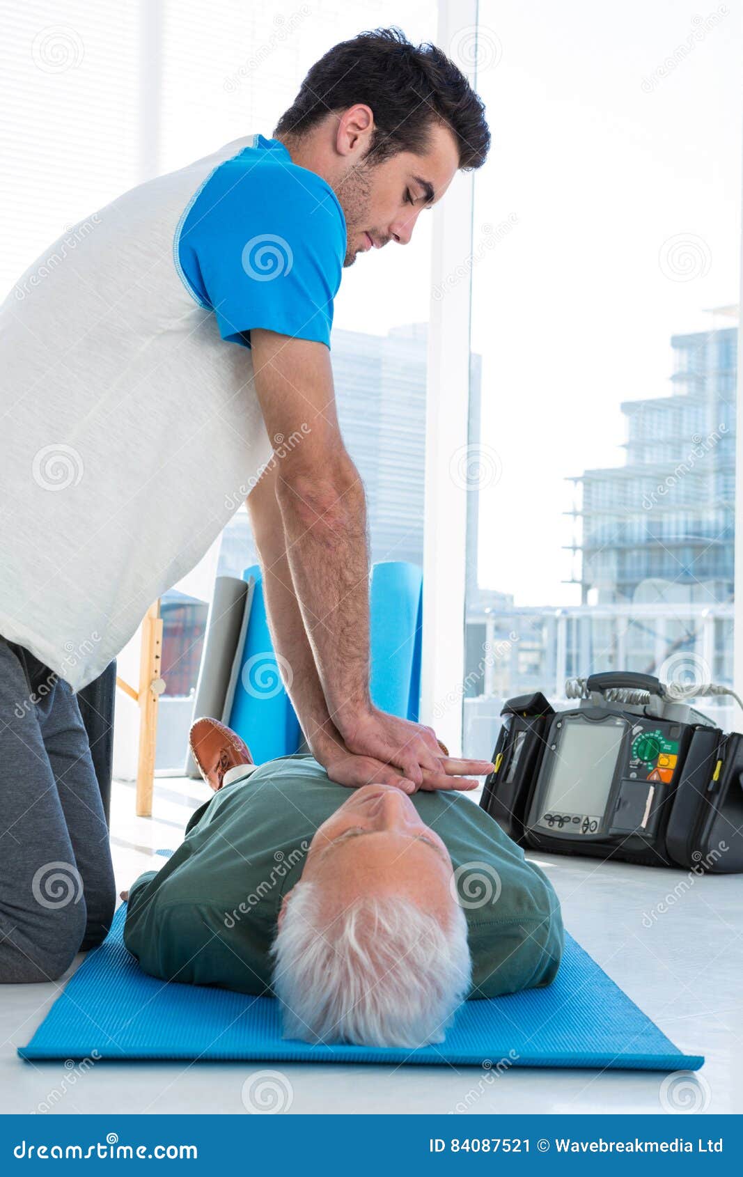 Paramedic Performing Resuscitation on the Patient Stock Image - Image ...