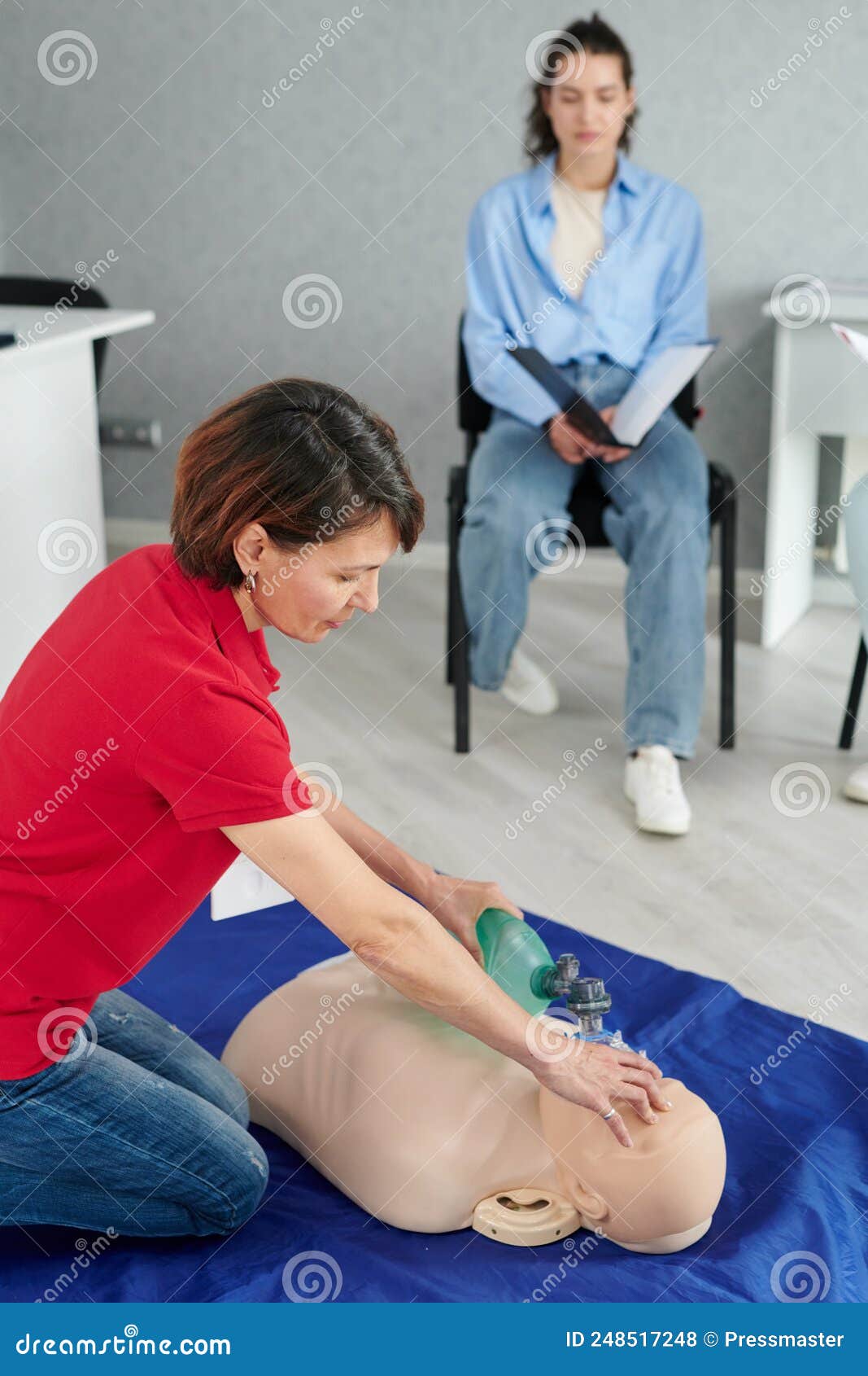 Paramedic Practicing Cpr on Dummy Stock Photo - Image of dummy, cardiac ...