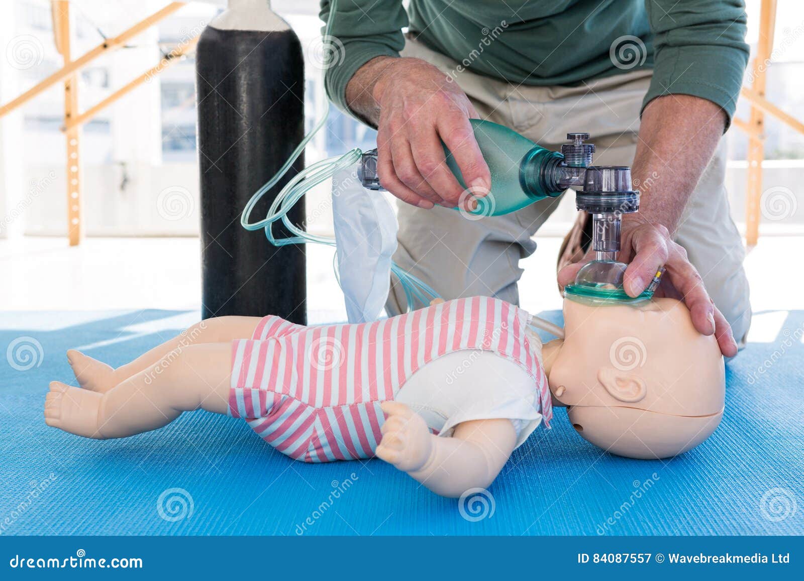 Paramedic Practicing Resuscitation on Dummy Stock Image - Image of ...