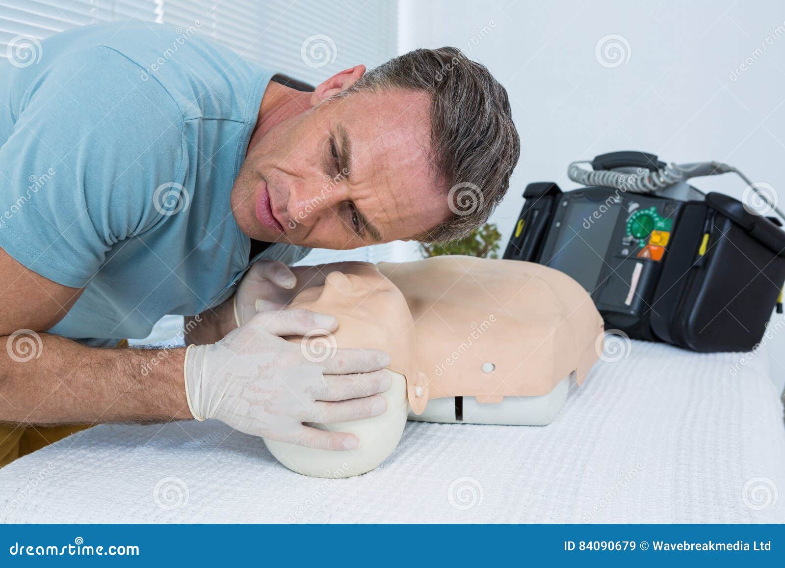 Paramedic Practicing Resuscitation on Dummy Stock Image - Image of ...
