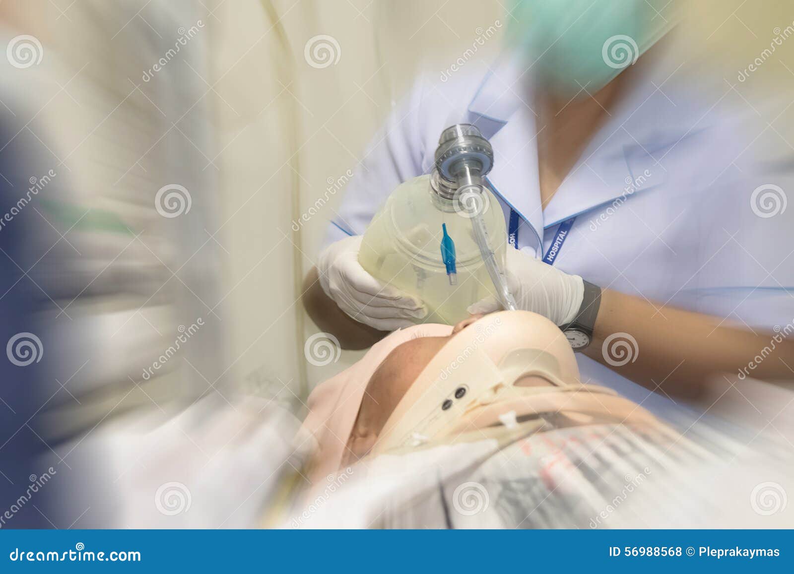 Paramedic Resuscitating a Patient Stock Photo - Image of assertive ...