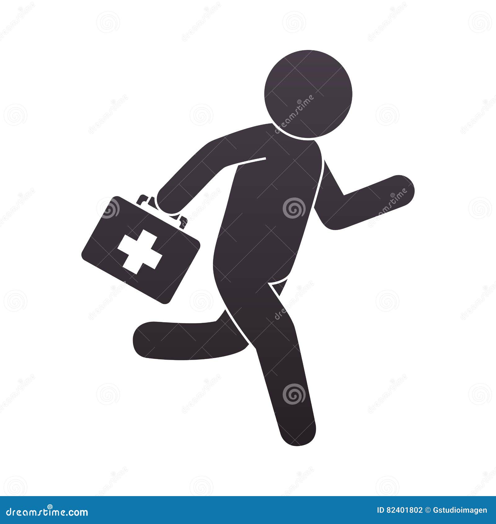 Paramedic Running with Medical Kit Stock Illustration - Illustration of ...