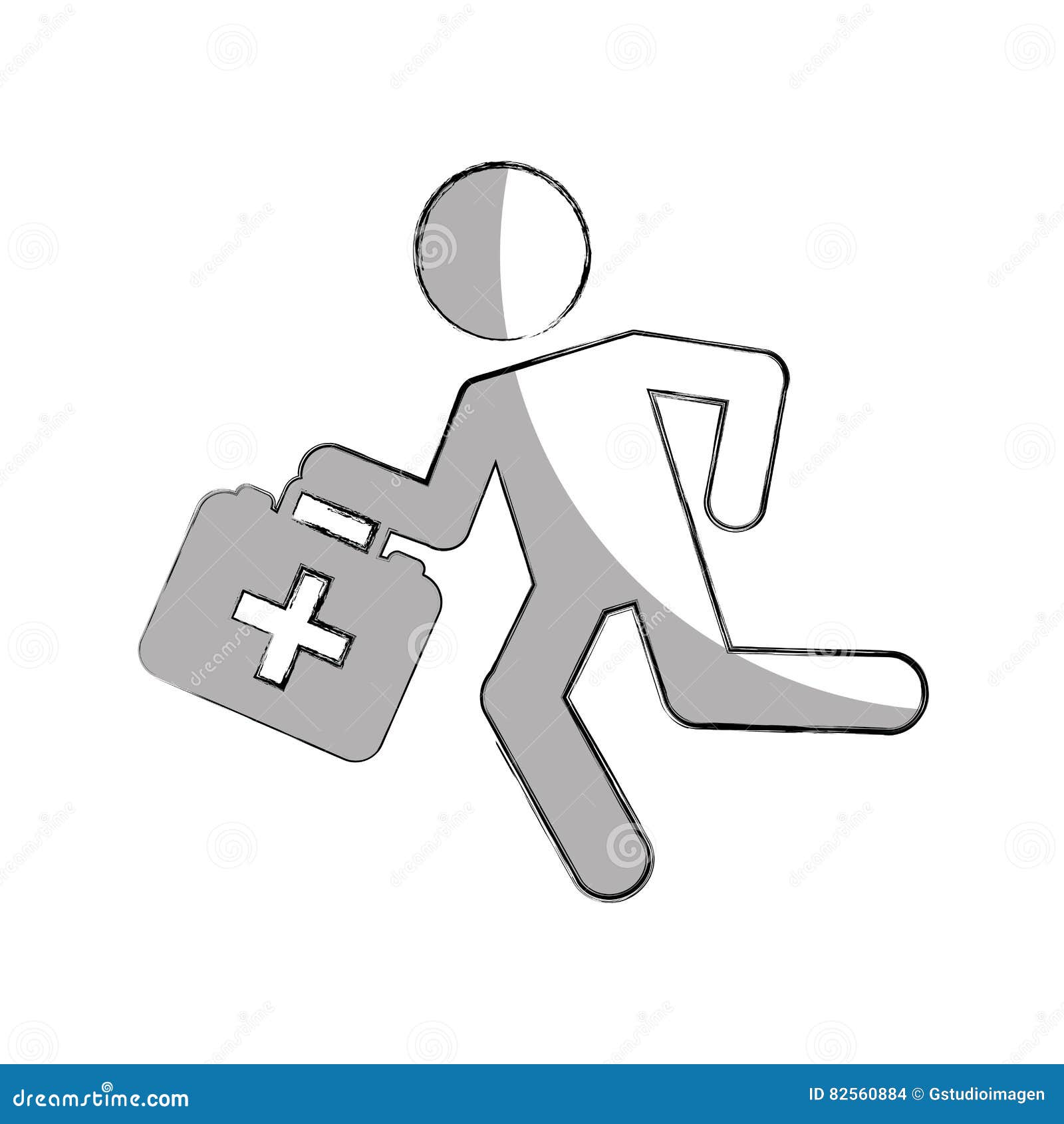 Paramedic Running with Medical Kit Stock Illustration - Illustration of ...