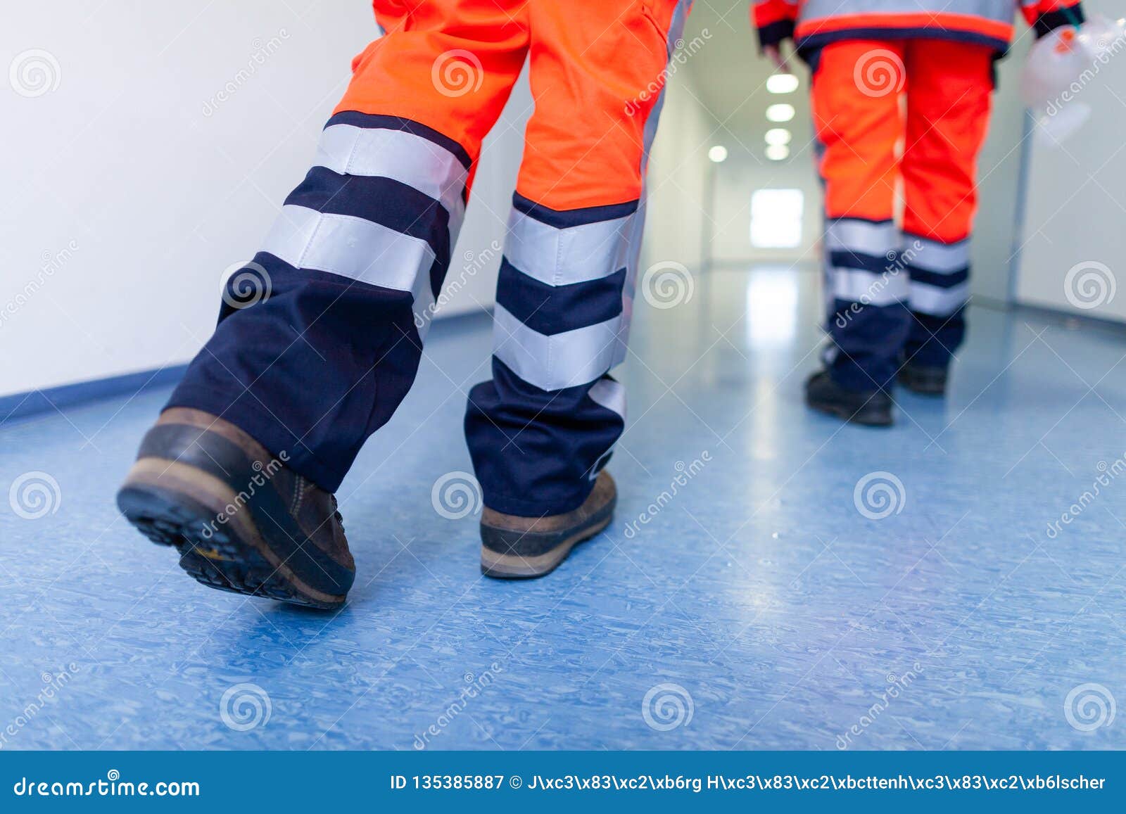 Paramedic Runs in a Floor To an Accident Stock Image - Image of health ...
