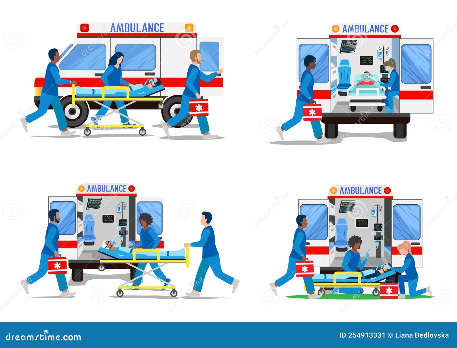 Medical Team Assisting a Patient Stock Vector - Illustration of ...