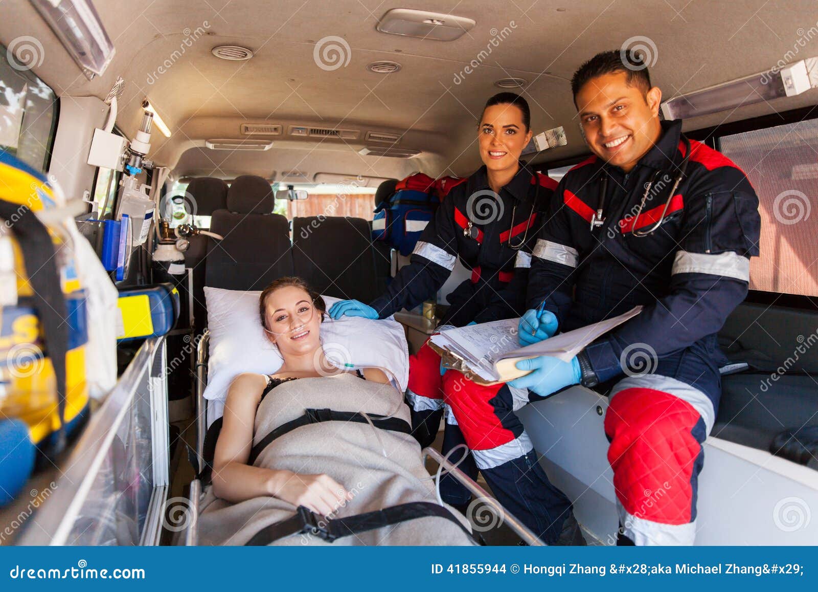 Paramedic team patient stock photo. Image of doctor, happy - 41855944