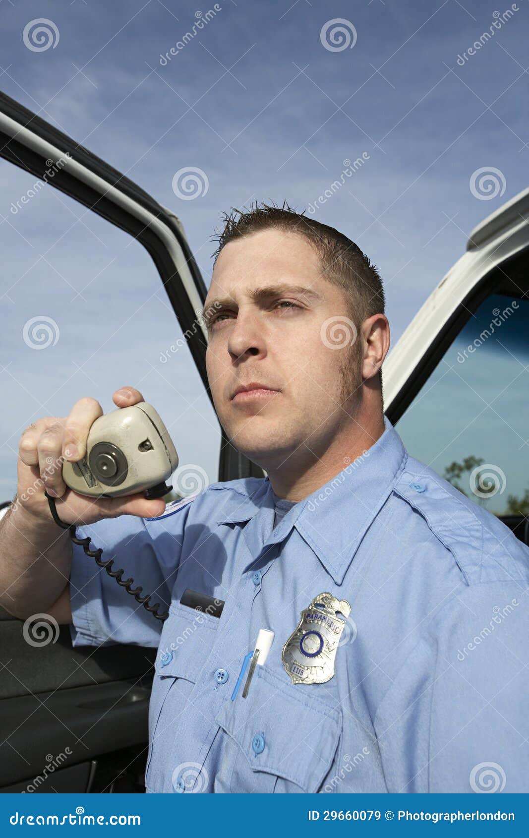 Paramedic Using CB Radio stock image. Image of paramedic - 29660079