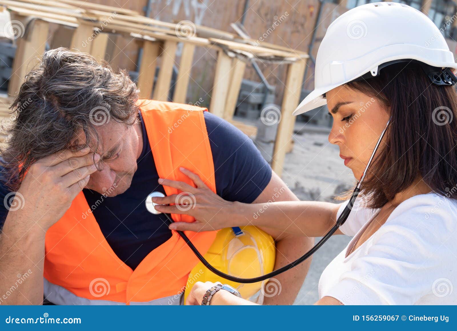 Accident at Work on Construction Site Stock Image - Image of engineer ...