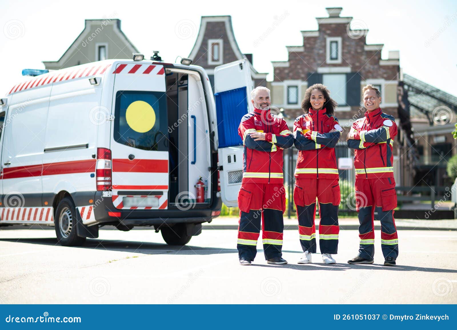 Paramedical Staff Posing for the Camera before Their Work Shift Stock Image - Image of paramedic ...