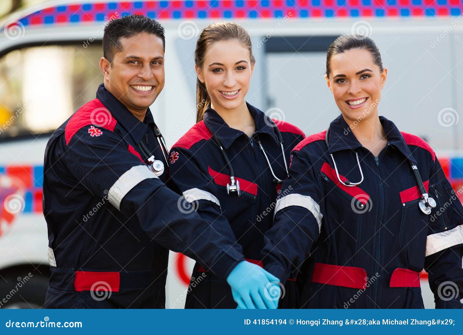 Paramedics hands together stock photo. Image of modern - 41854194