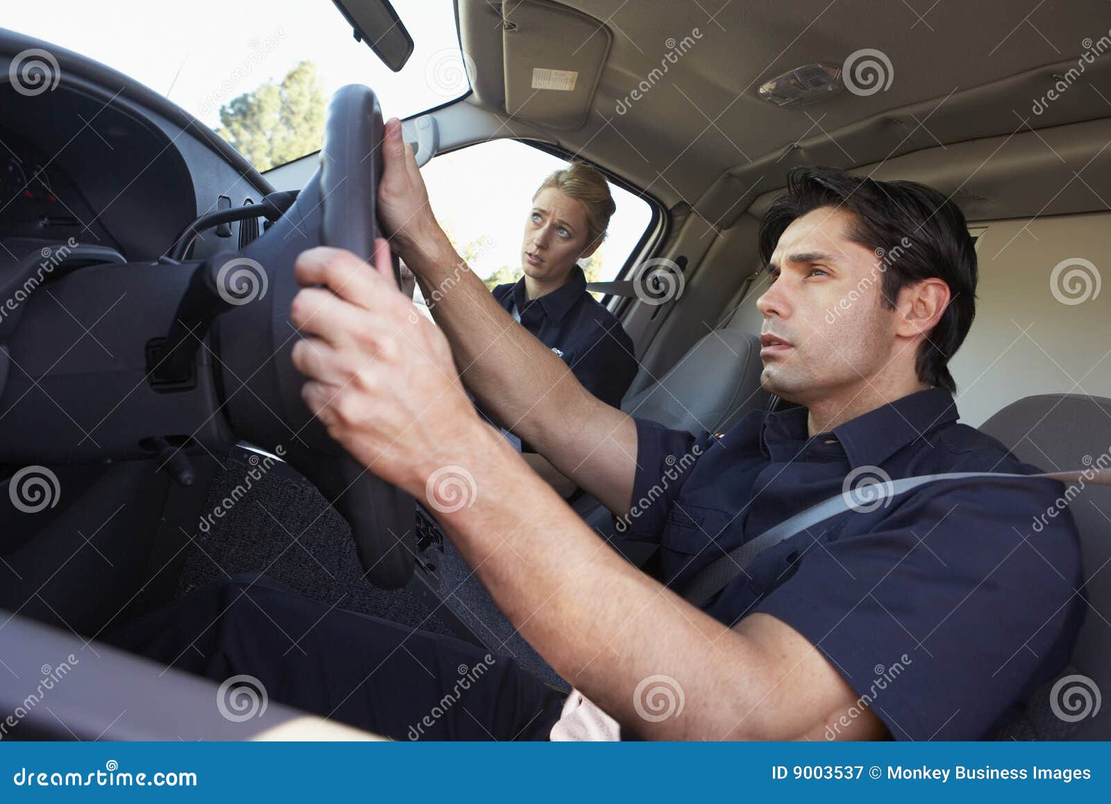 Paramedics Responding To Emergency in Ambulance Stock Image - Image of ...