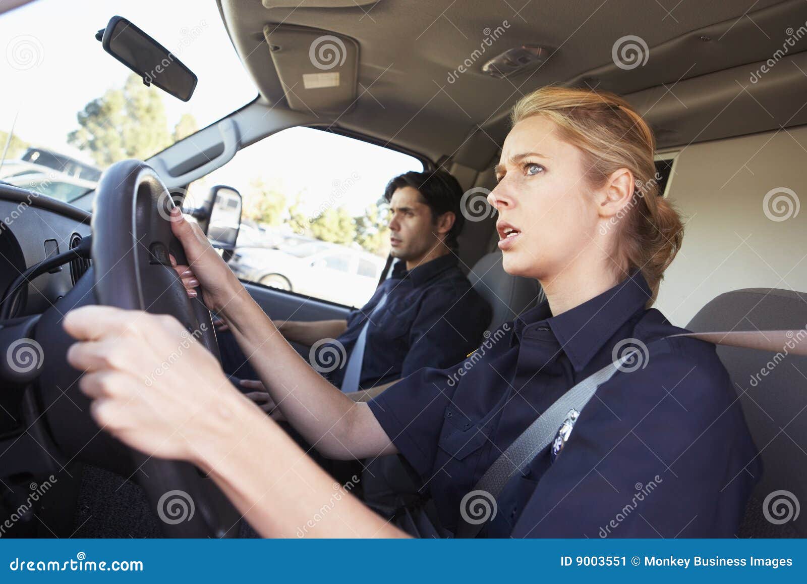 Paramedics Responding To Emergency in Ambulance Stock Image - Image of ...