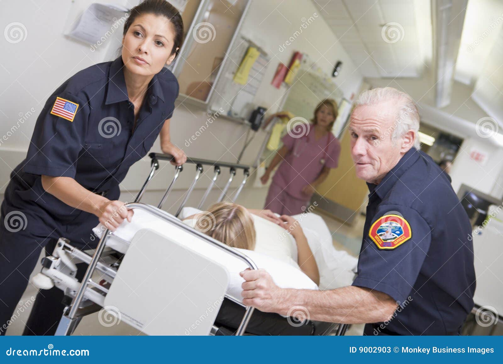 Paramedics Rushing Emergency Patient into Hospital Stock Image - Image ...