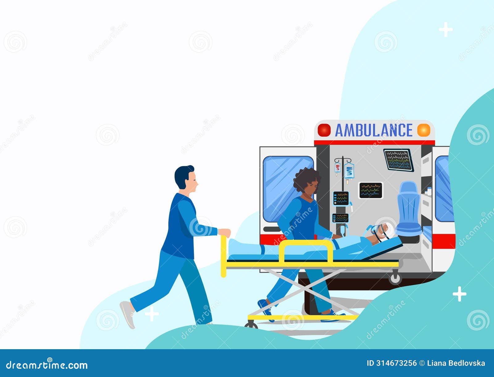 Professional Team of Paramedics Provides Assistance To a Patient Stock ...