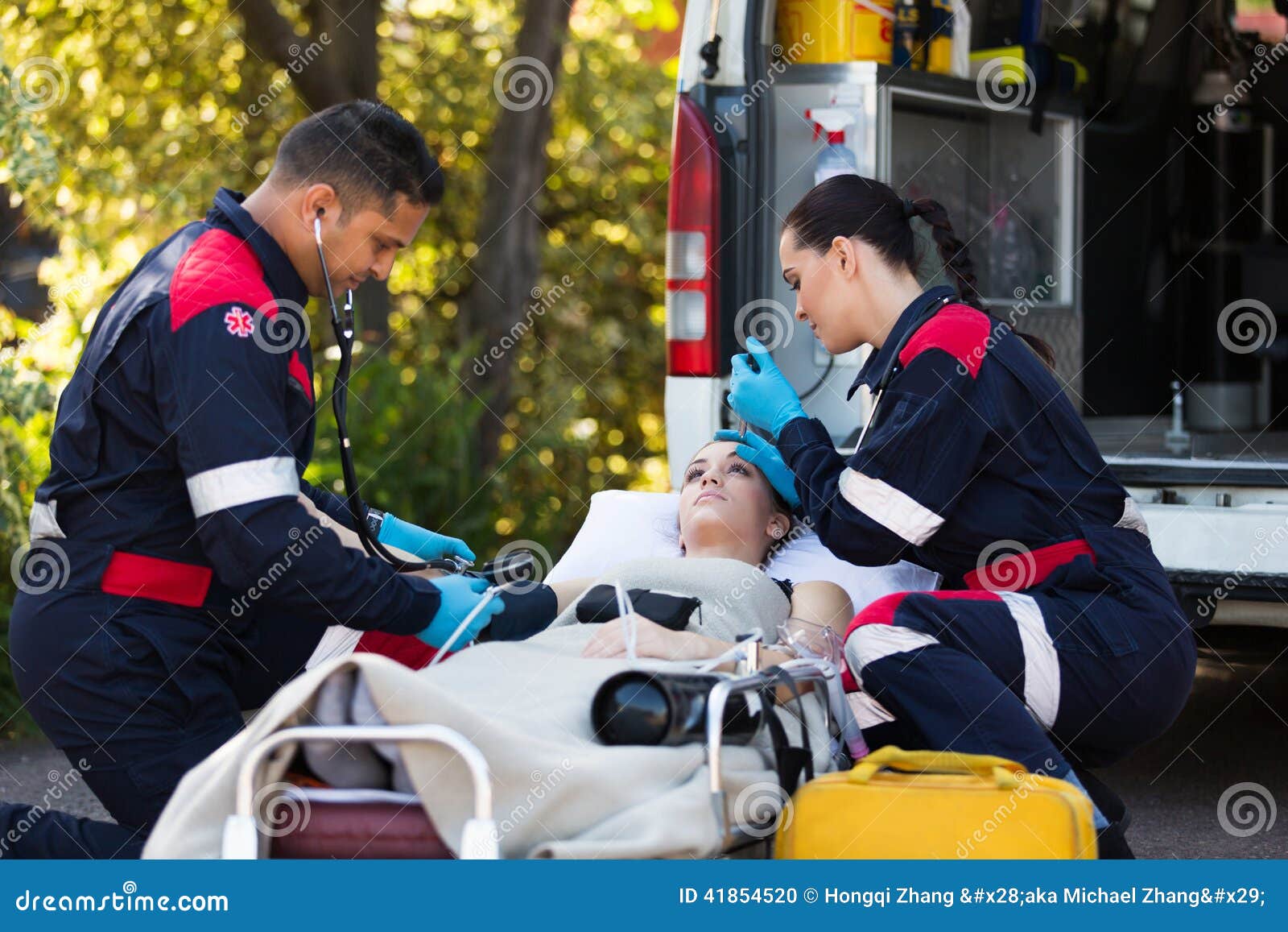 Paramedics young patient stock photo. Image of emergency - 41854520