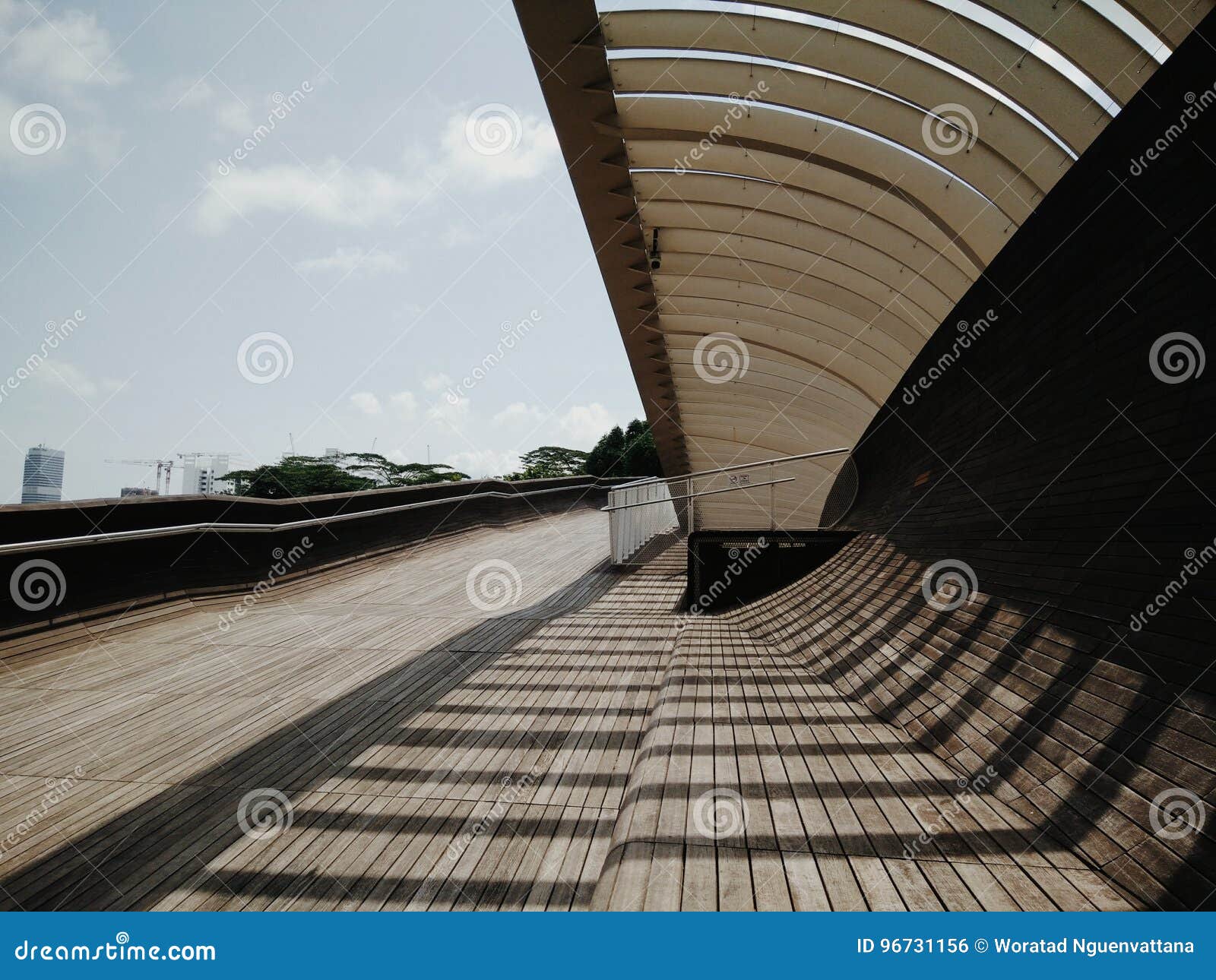 Parametric bridge stock photo. Image of tourism, wood - 96731156