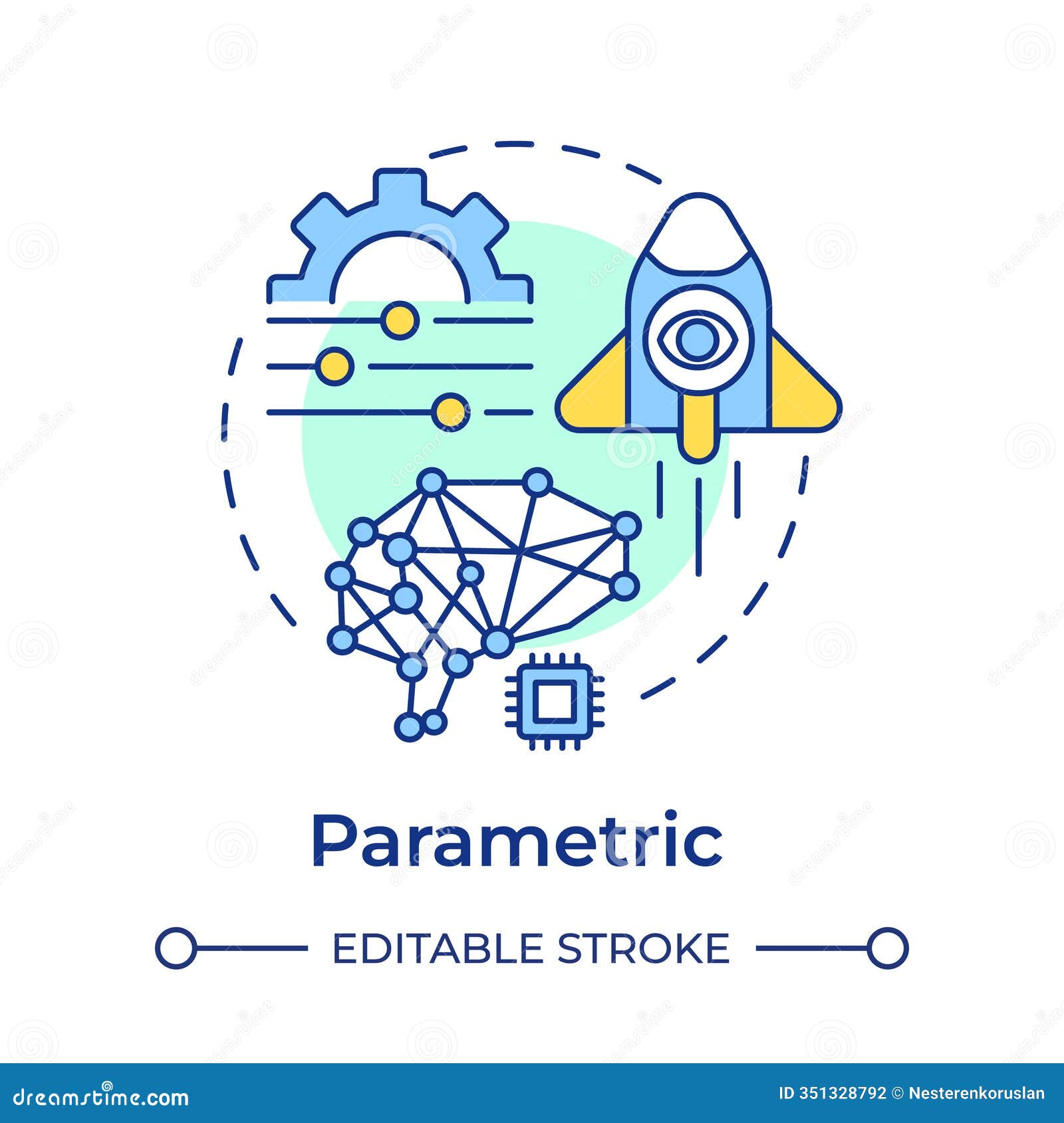Parametric Memory Multi Color Concept Icon Stock Illustration - Illustration of drawing ...