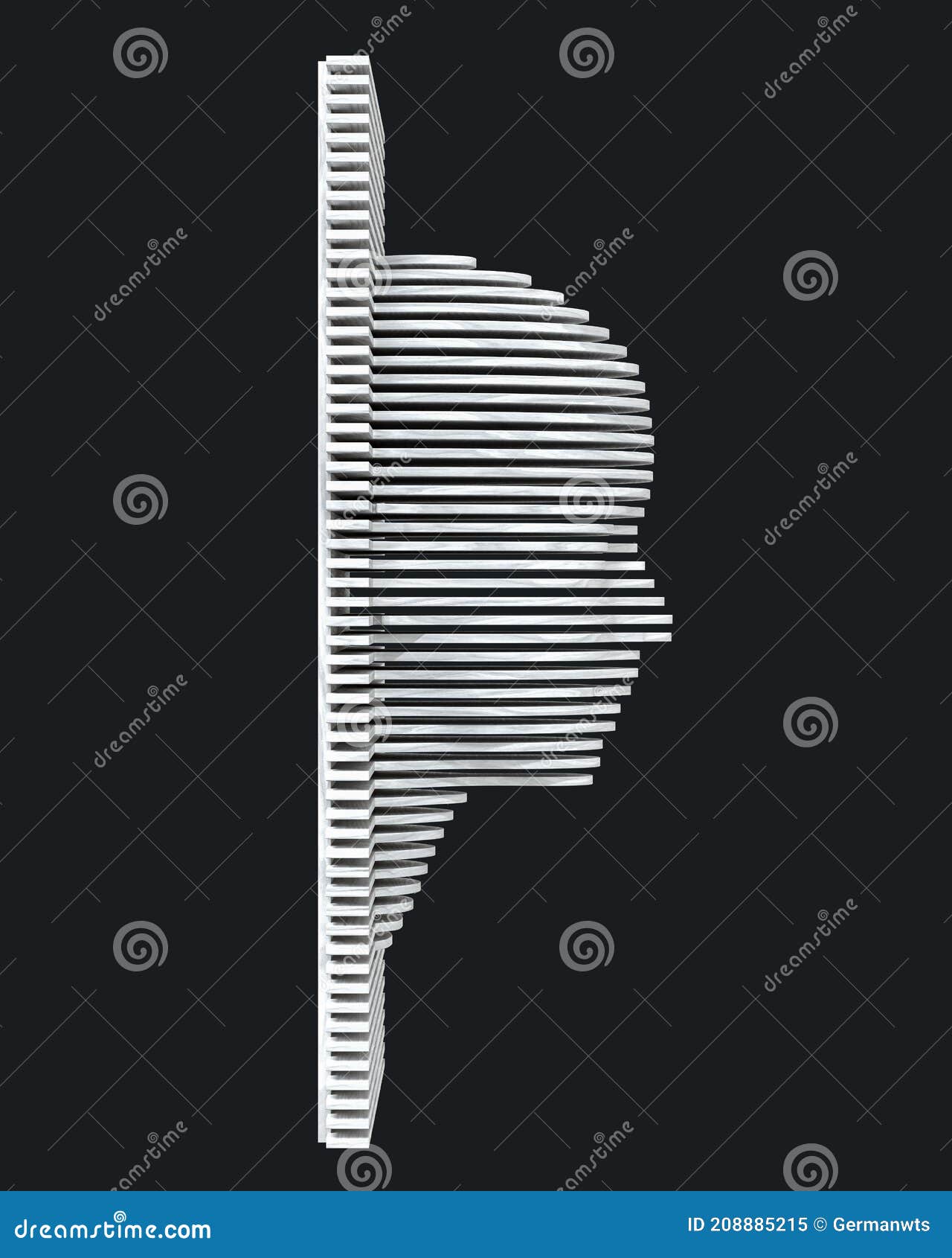 Parametric Wood Panel - Human Head - Horizontal. 3D Rendering Stock ...