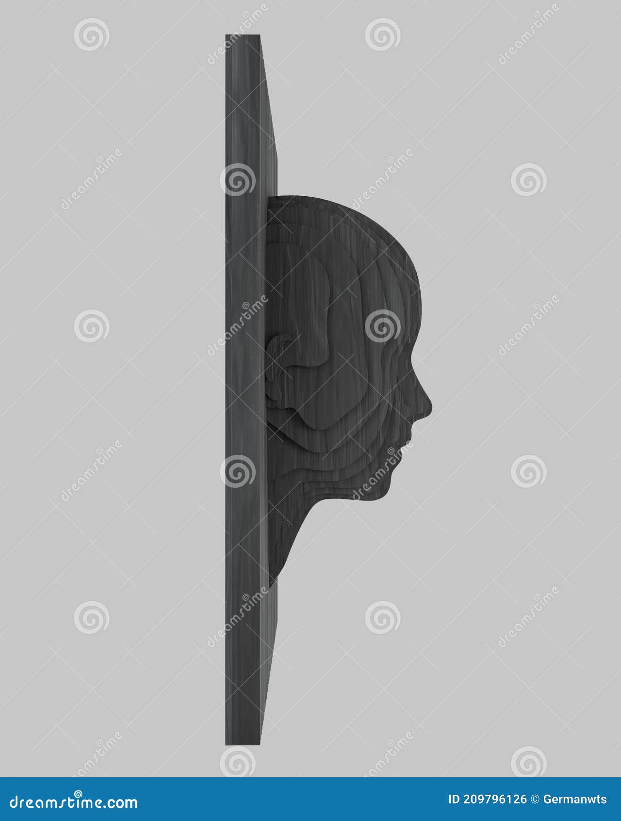 Parametric Wood Panel - Human Head - Horizontal. 3D Rendering Stock ...