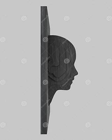 Parametric Wood Panel - Human Head - Horizontal. 3D Rendering Stock ...
