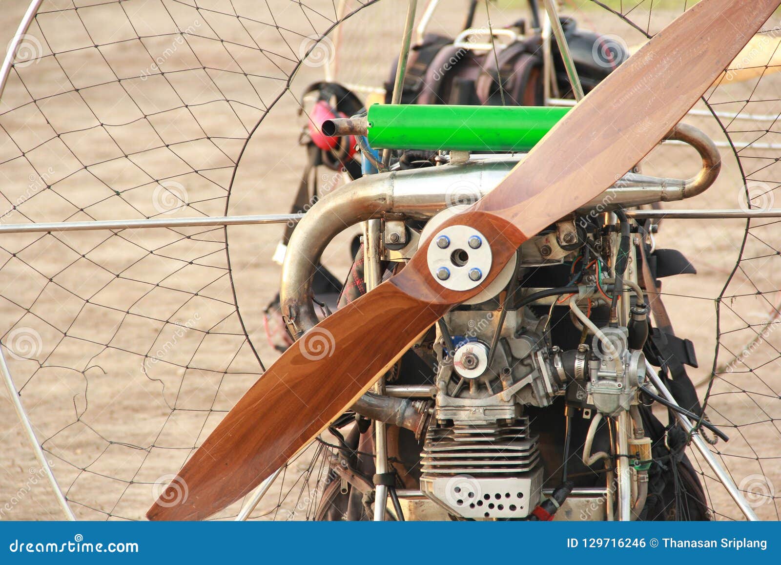 Paramotor Engine and Large Brown Propellers Stock Photo - Image of ...