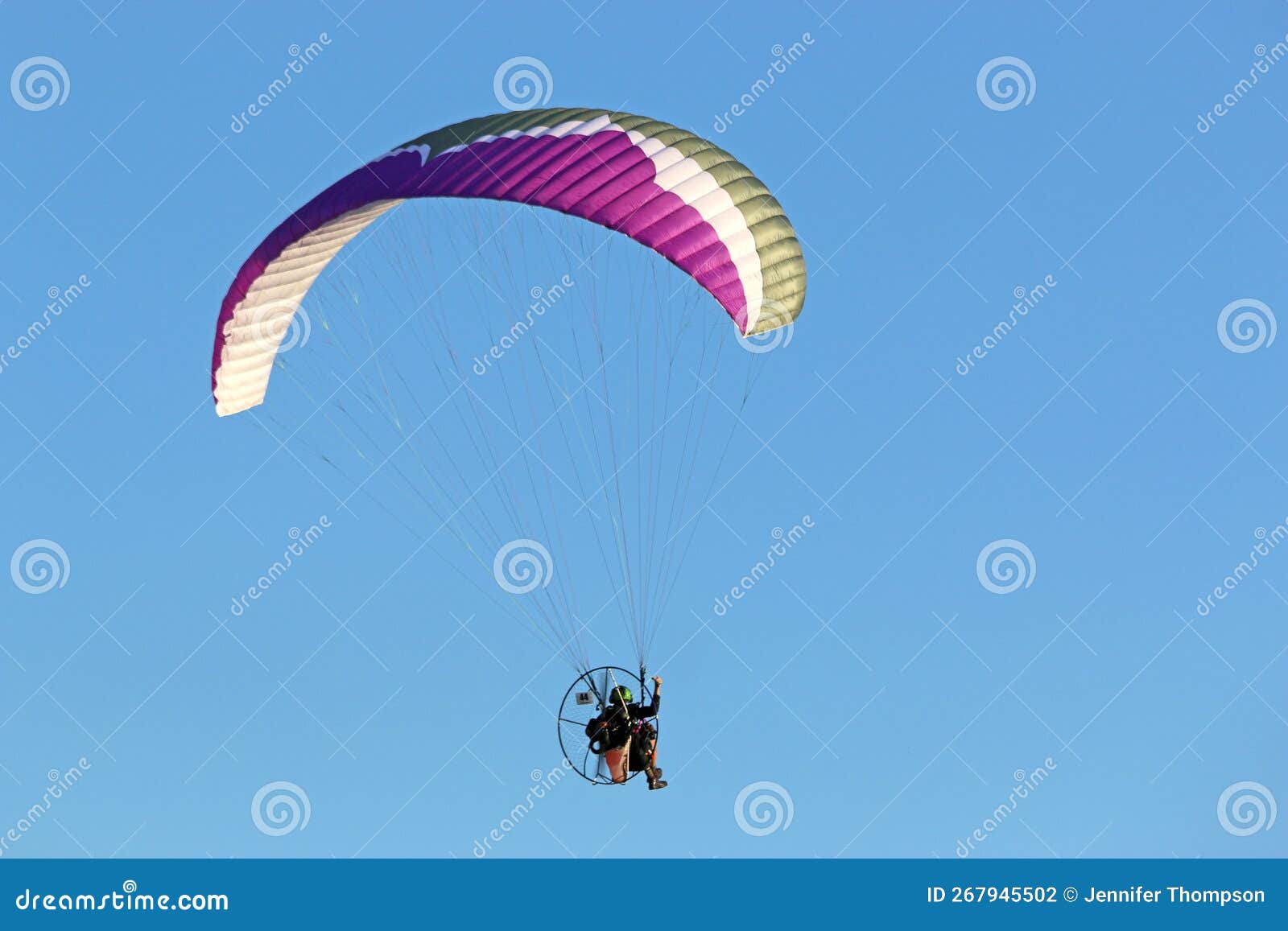 Paramotor Pilot Flying in a Blue Sky Stock Photo - Image of pilot ...