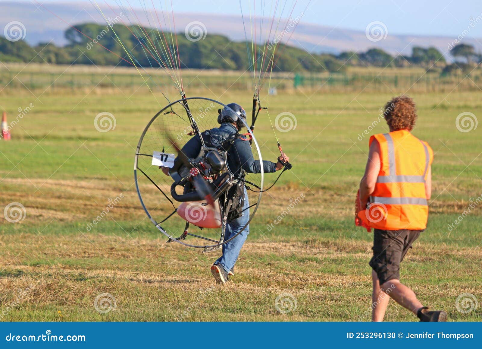 Paramotor Pilot Launching In A Field Stock Photography | CartoonDealer ...