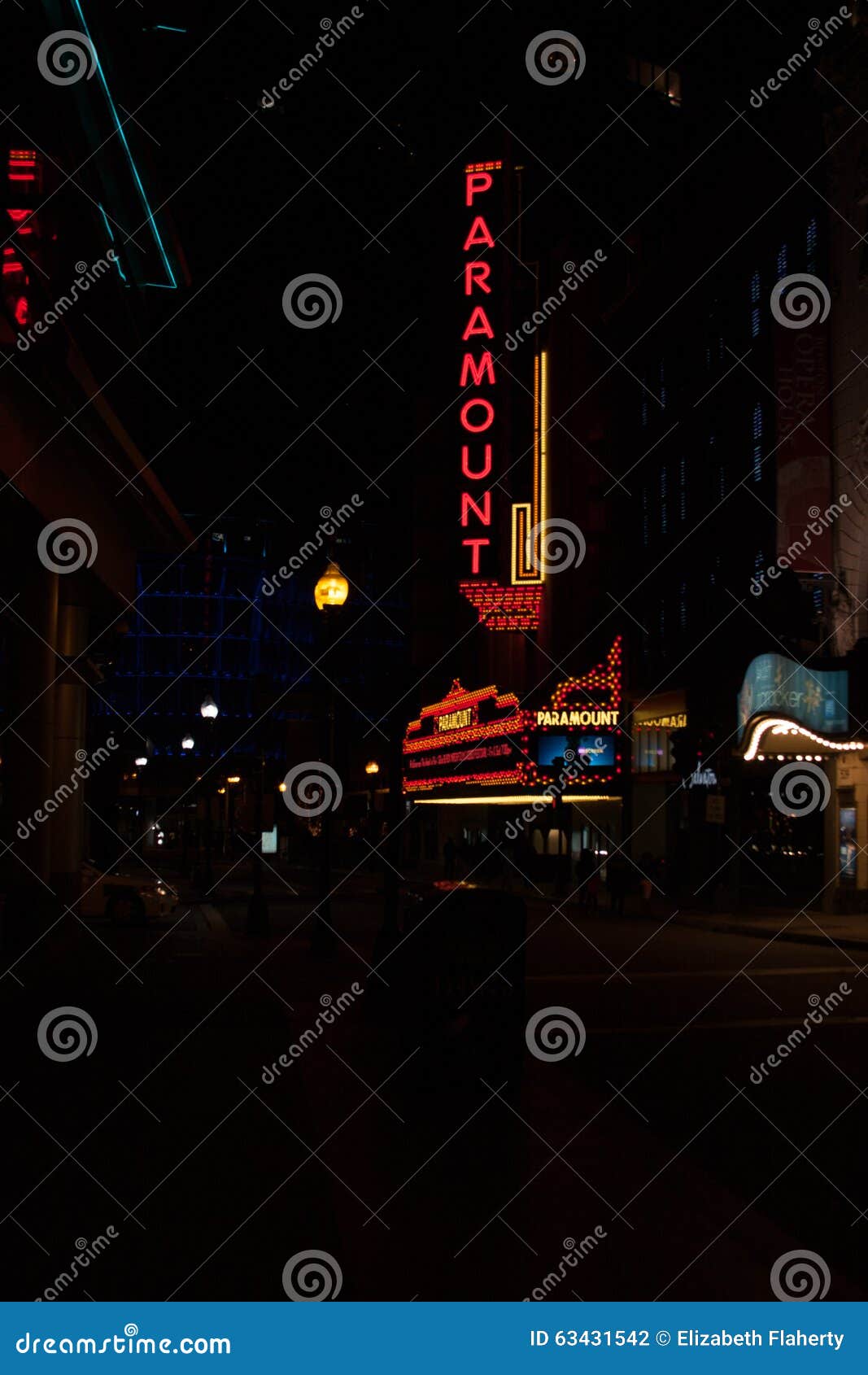 Paramount Theater in Boston at Night Editorial Photography - Image of ...