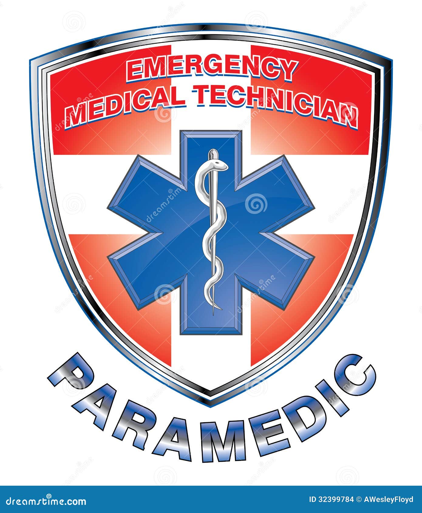 Paramédico Medical Design Shield De EMT Ilustración del Vector - Ilustración de paramédico ...
