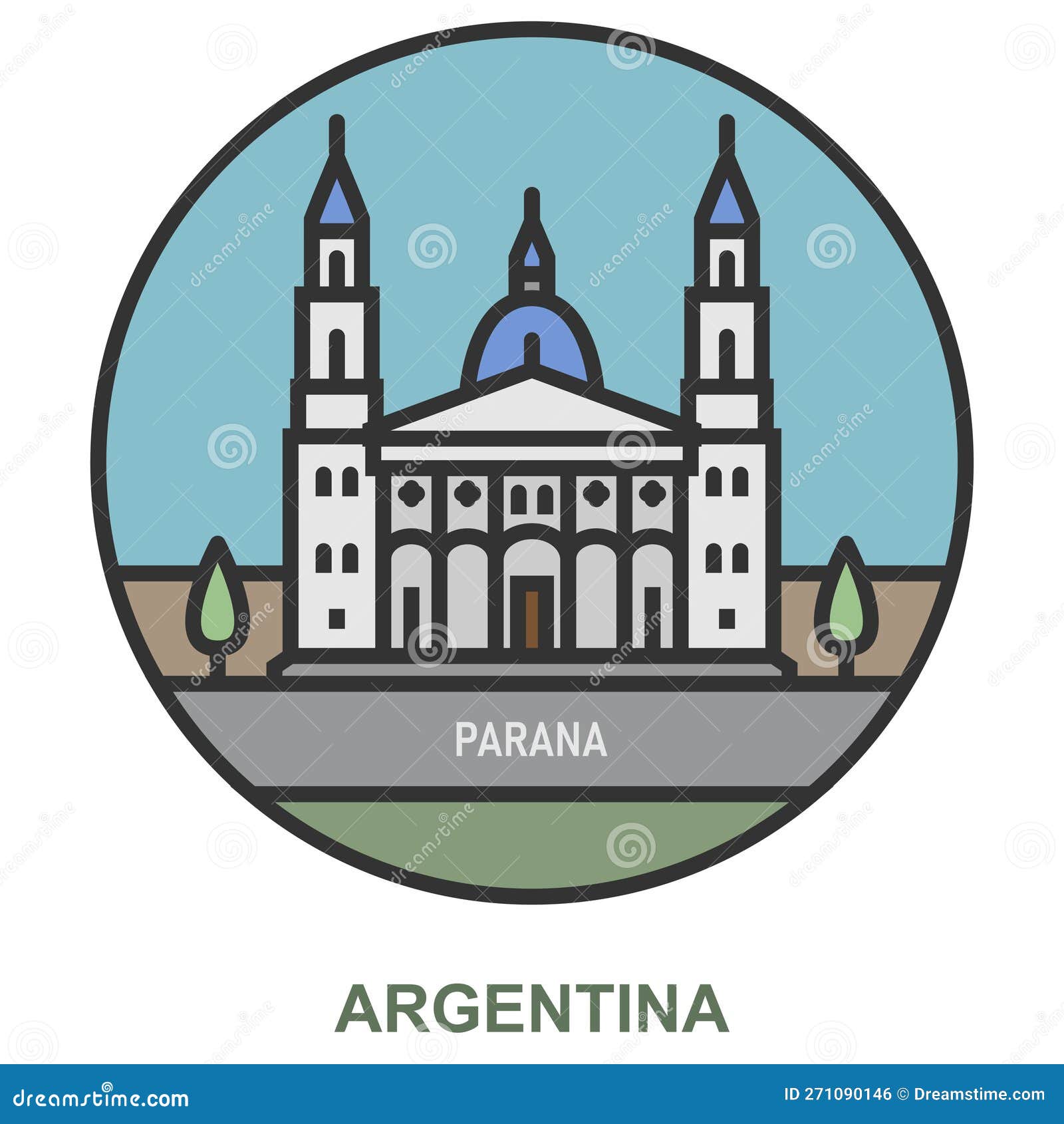 Parana. Cities and Towns in Argentina Stock Illustration - Illustration ...