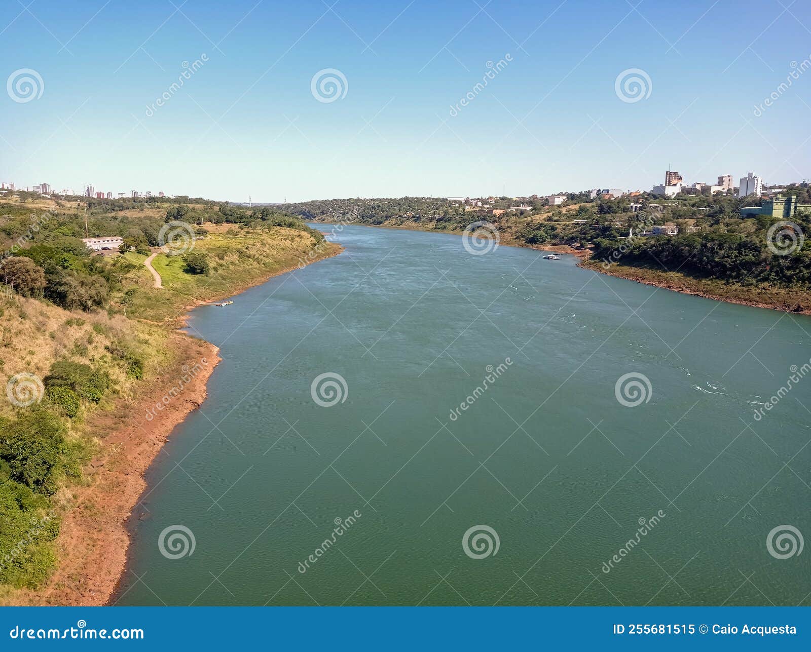 Parana River in Brazil Paraguay Border Stock Image - Image of river ...