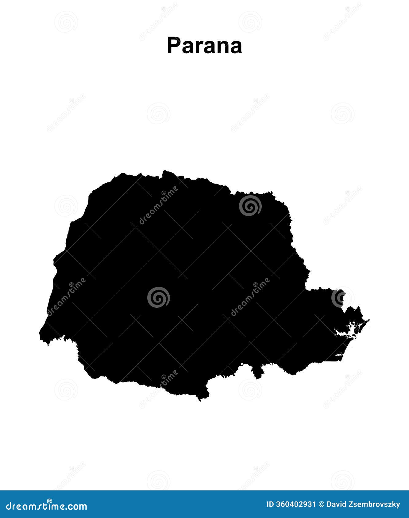 Parana outline map stock vector. Illustration of contour - 360402931