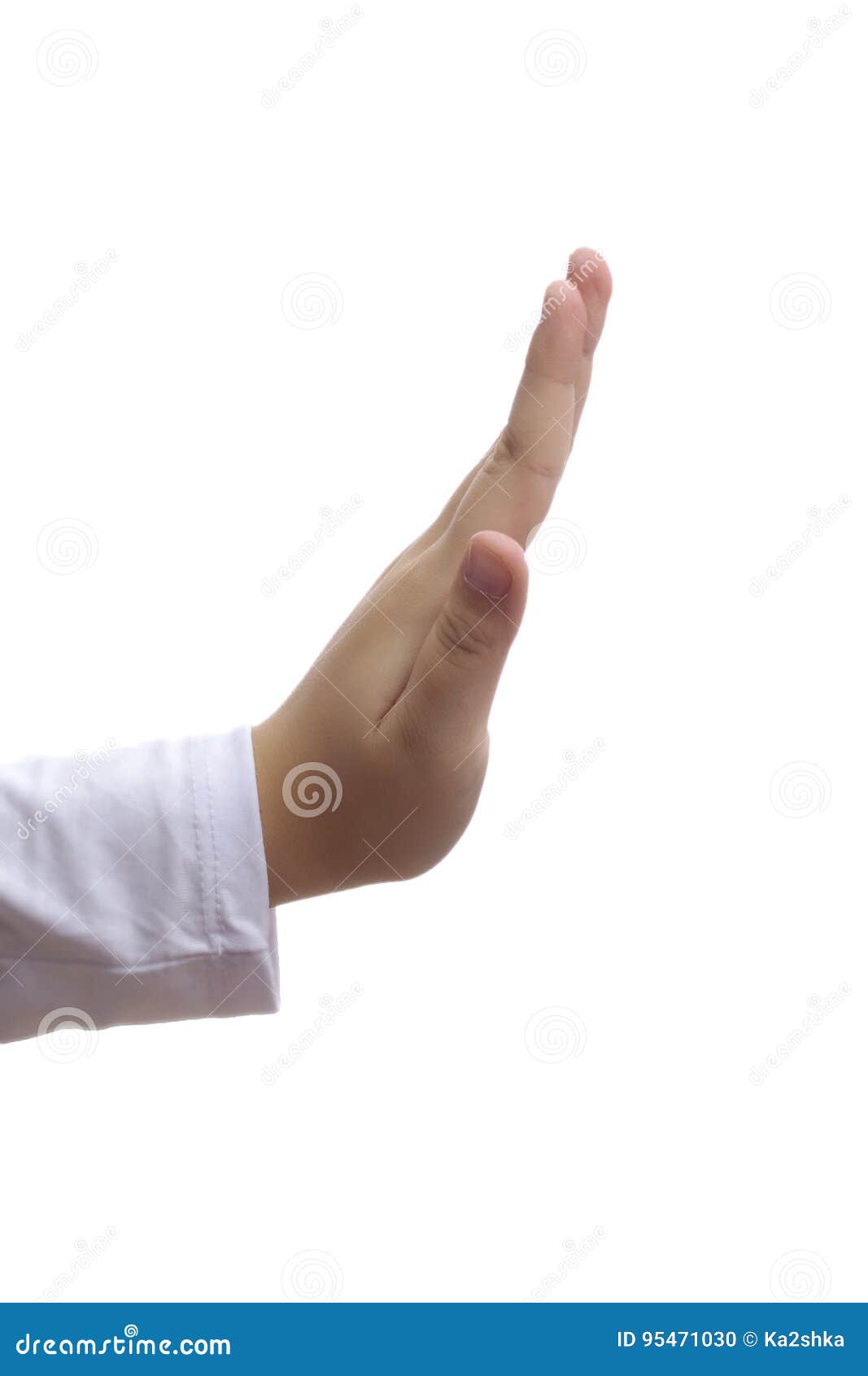 Parando La Mano Aislada Sobre El Fondo Blanco Foto de archivo - Imagen ...