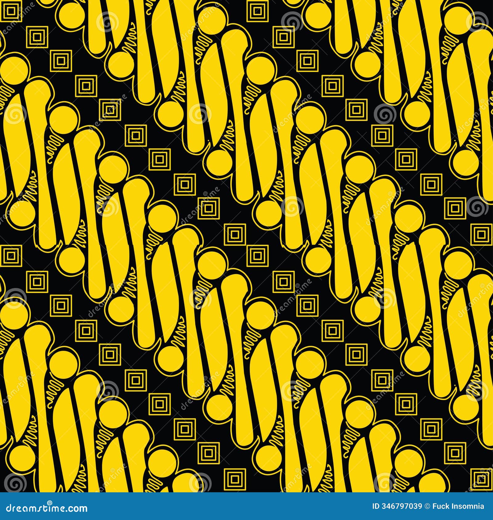 Batik Parang Baris Warna Biru Cartoon Vector | CartoonDealer.com #206061721