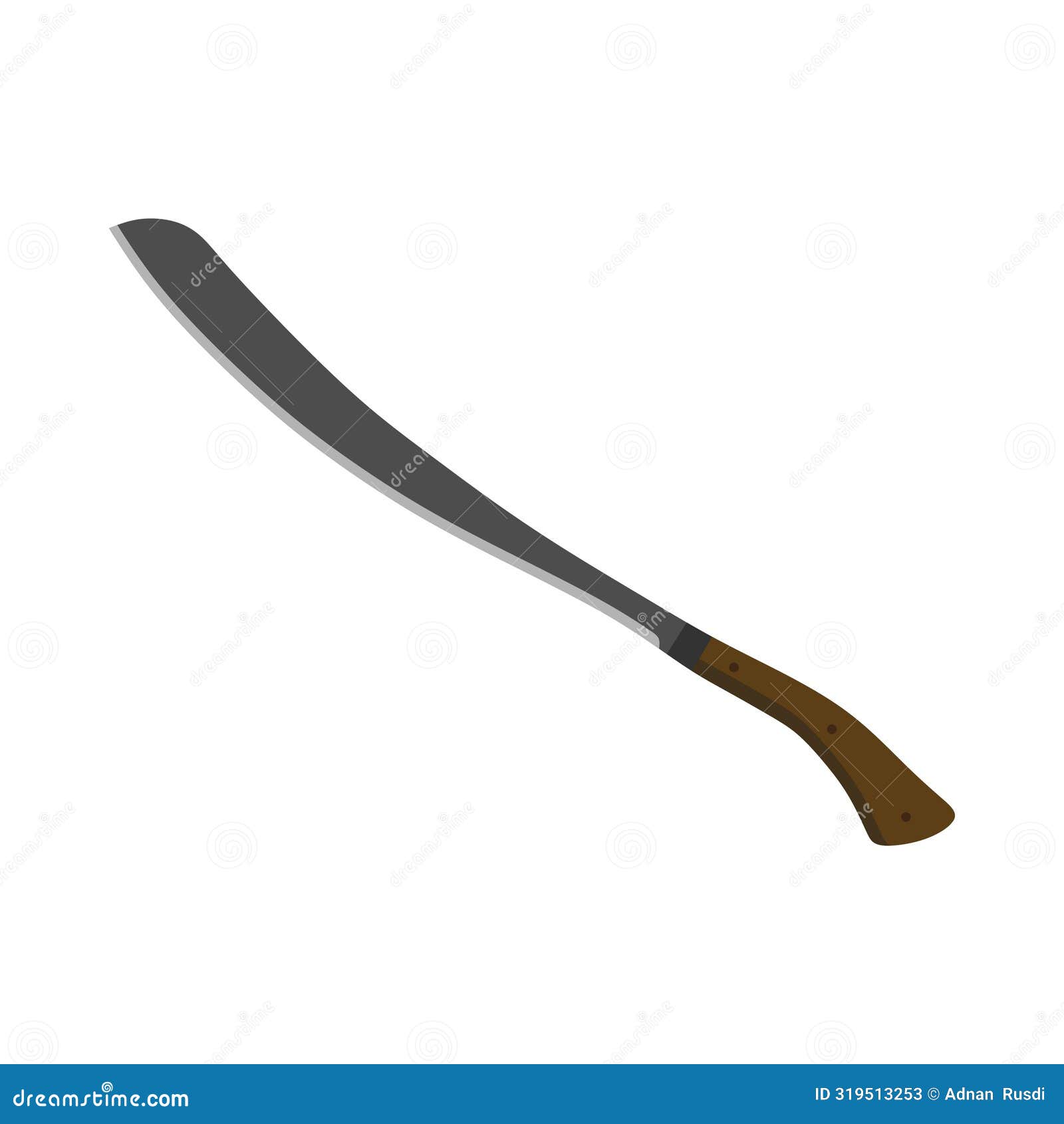 Parang Machete Flat Design Vector Illustration Isolated On White ...