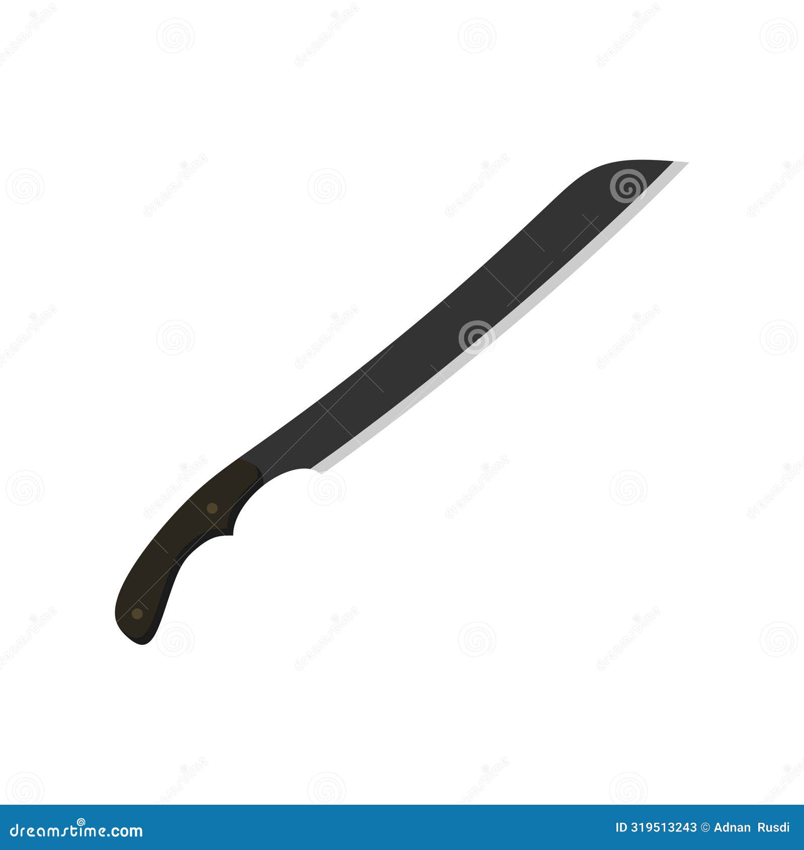 Parang Machete Flat Design Vector Illustration Isolated On White ...
