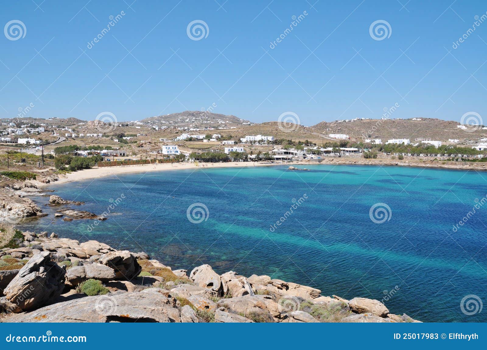 Paranga Beach in Mykonos stock image. Image of copy, crystalline - 25017983