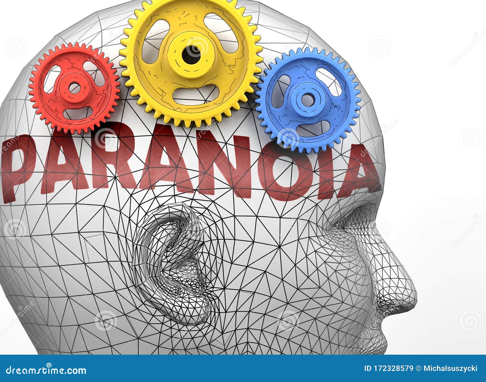Paranoia and Human Mind - Pictured As Word Paranoia Inside a Head To ...