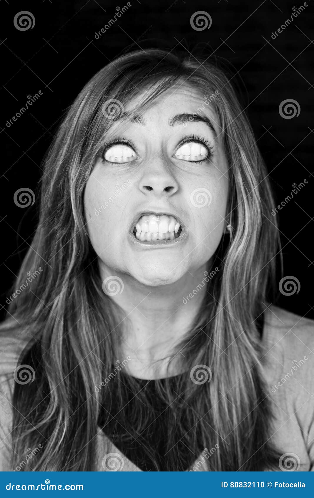 Paranoico Pazzo Della Donna Fotografia Stock - Immagine di ciglio ...