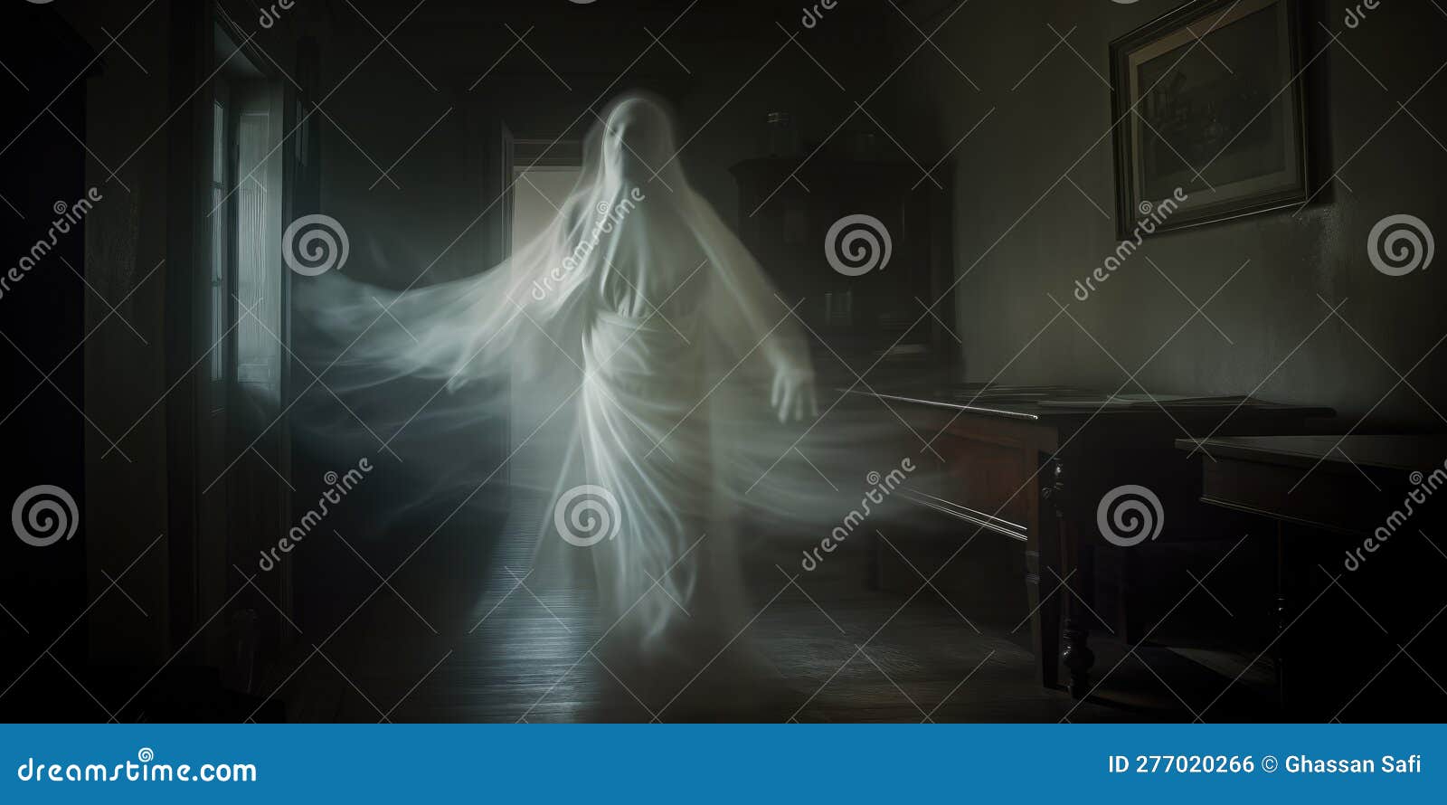 Paranormal Activity of an Apparition Approaching Stock Illustration ...