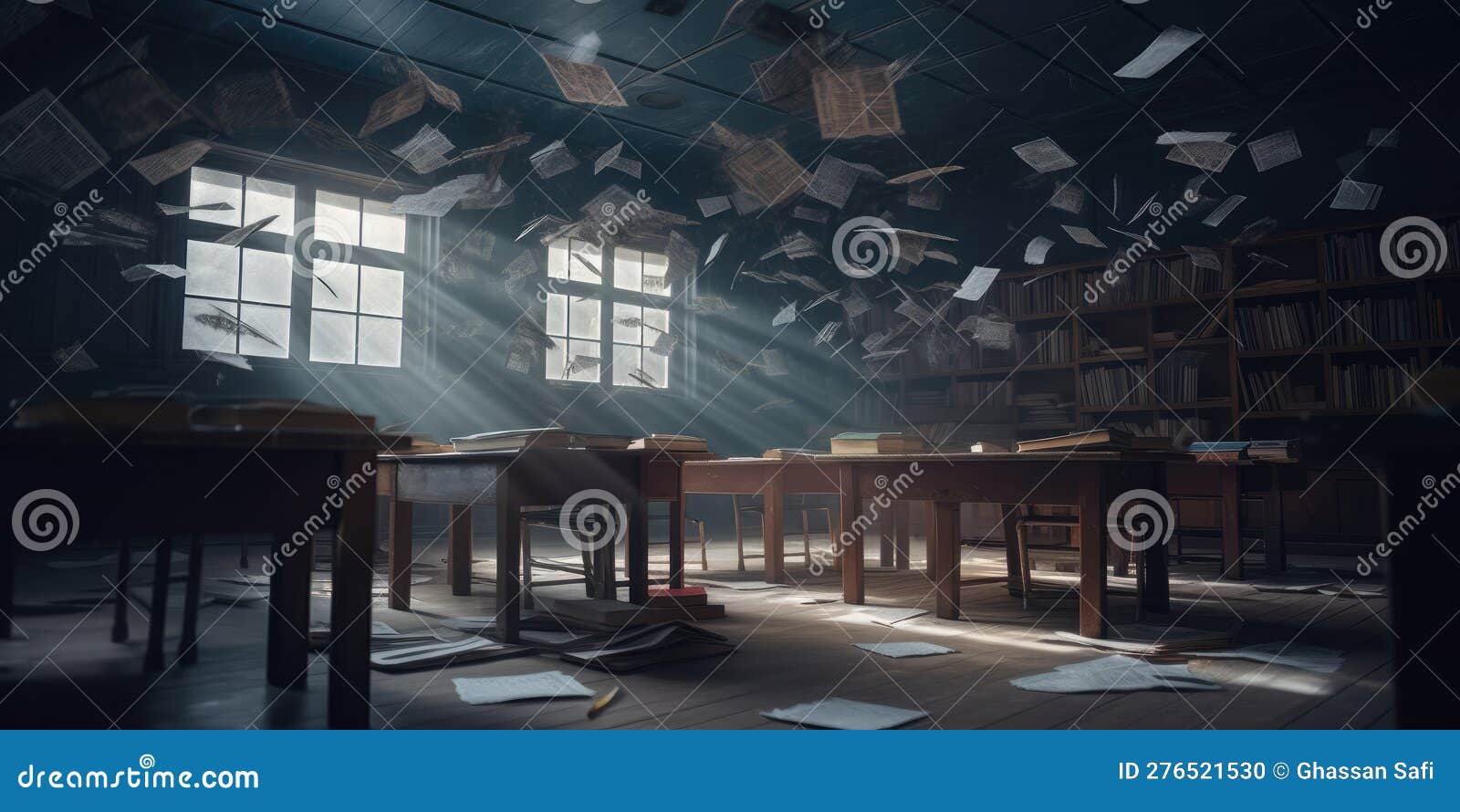 Paranormal Activity Inside an Empty School Classroom Stock Photo ...