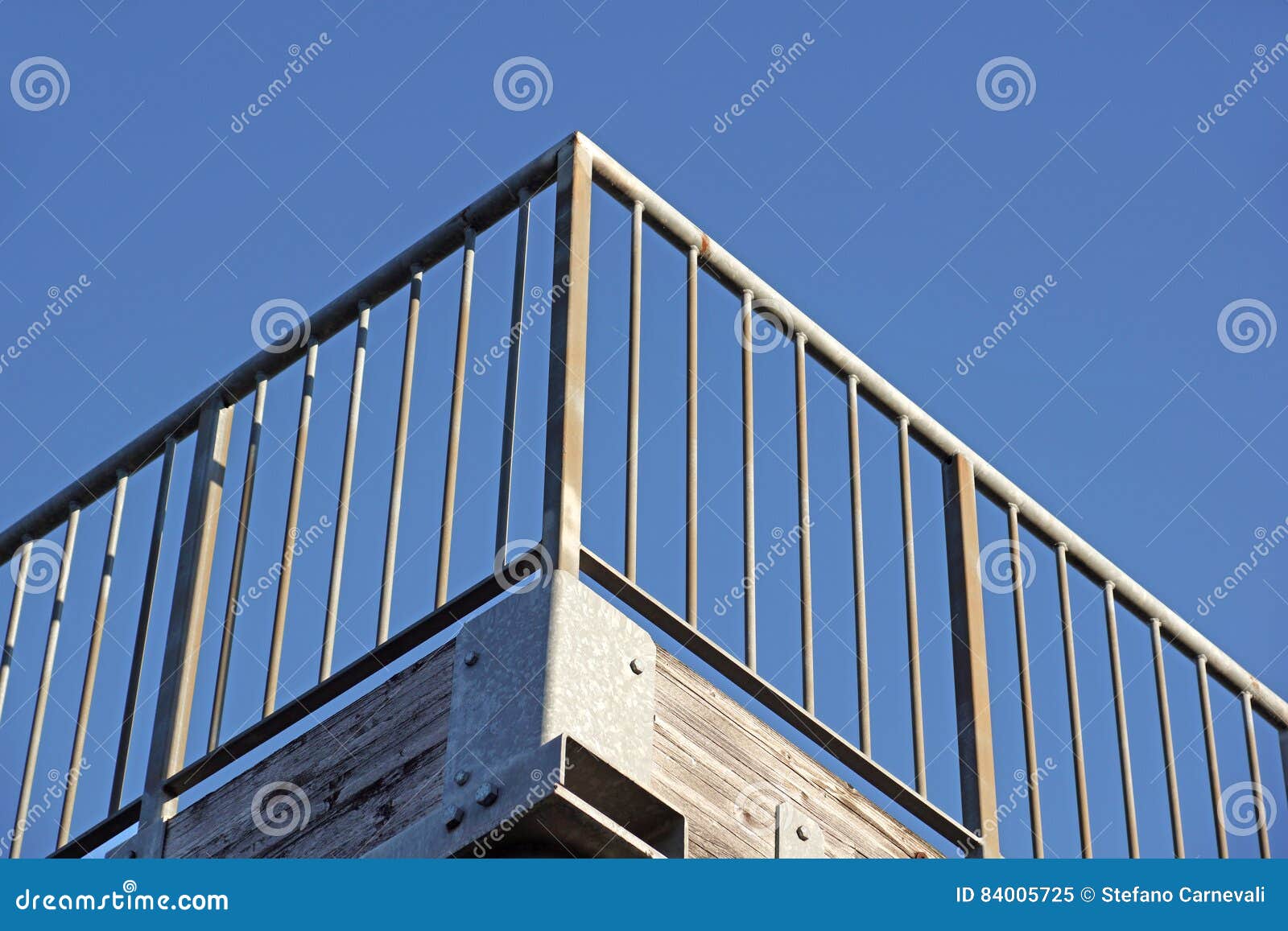 Parapet Railing with Background Blue Sky Stock Image - Image of ...