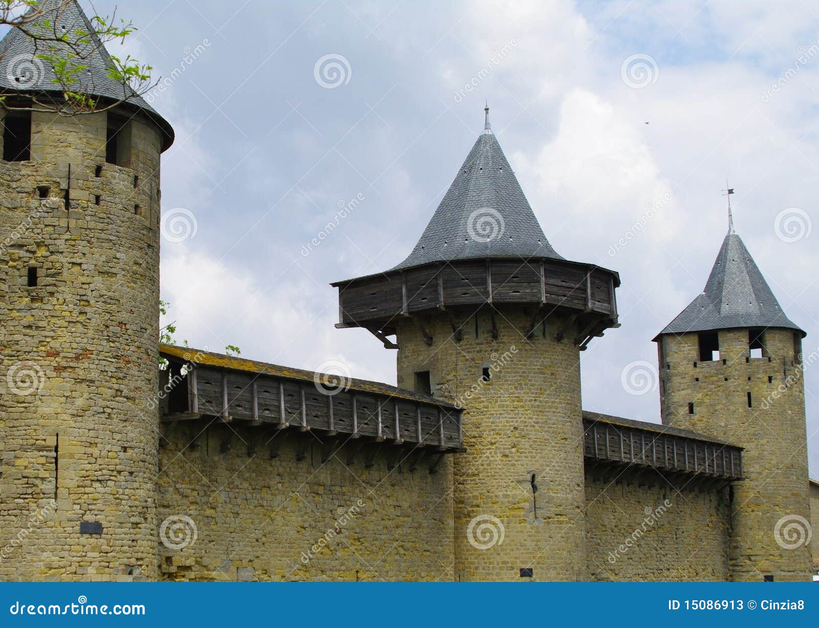 Parapet walk and towers stock image. Image of stone, brick - 15086913