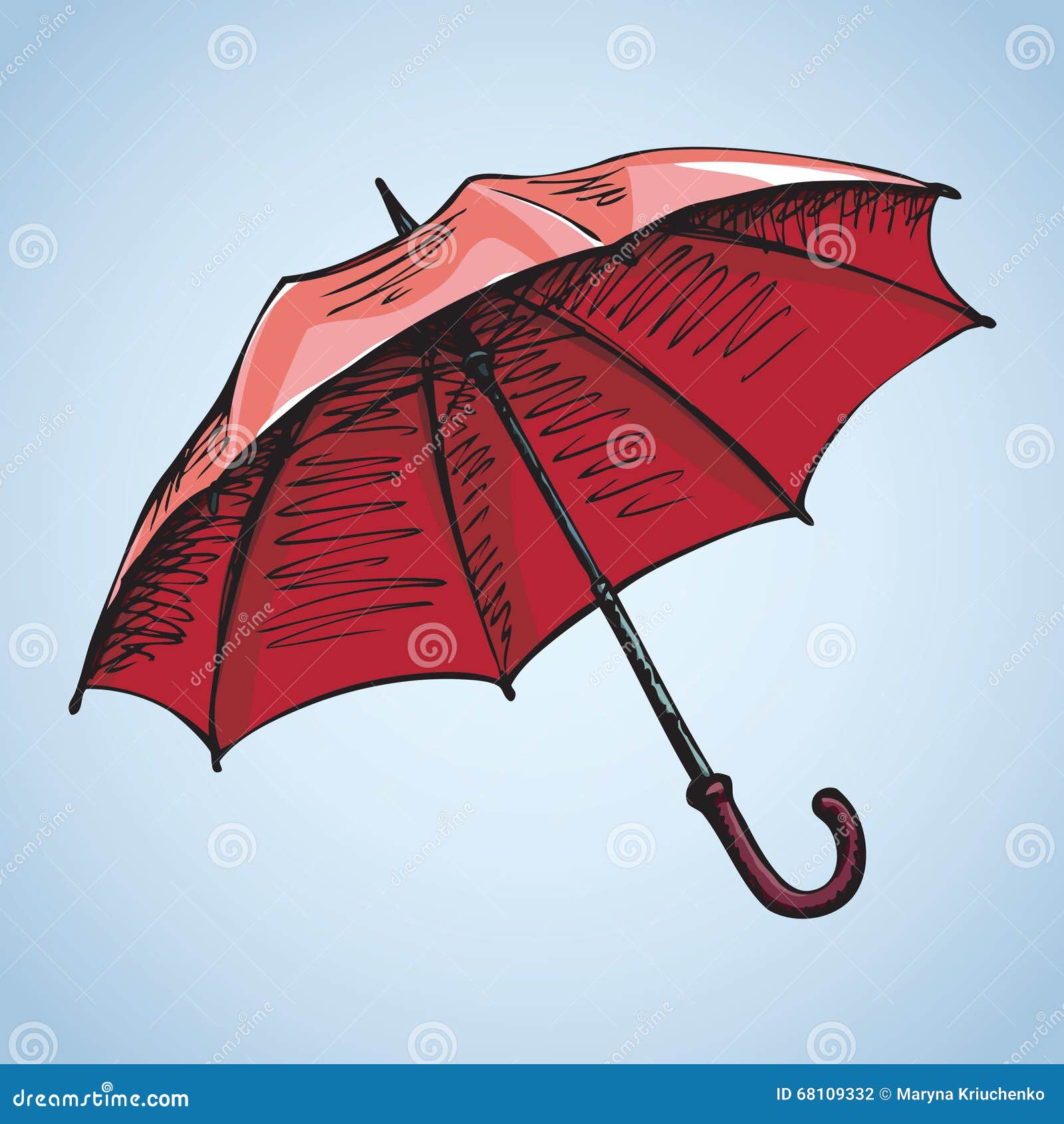 Paraplu Vector tekening vector illustratie. Illustration of zwart ...