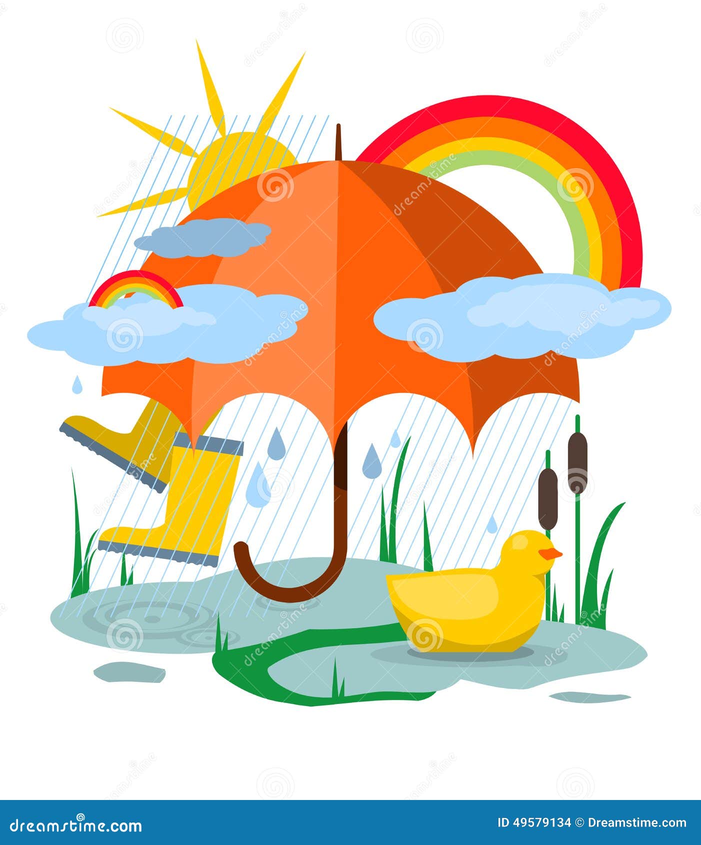 Paraply vektor illustrationer. Illustration av attribut - 49579134