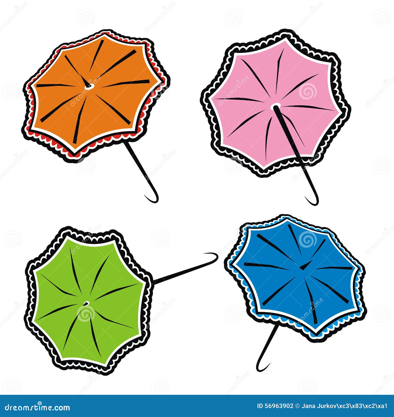 Paraply vektor illustrationer. Illustration av handtag - 56963902